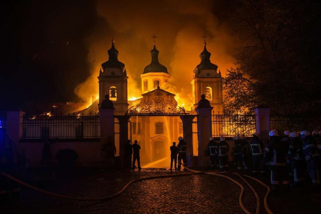 Fiamme devastanti nel monastero di Bernaga: un patrimonio storico in ...